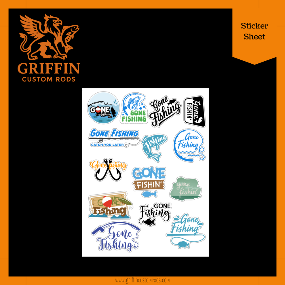 Gone Fishing Sticker Sheet – Griffin Custom Rods