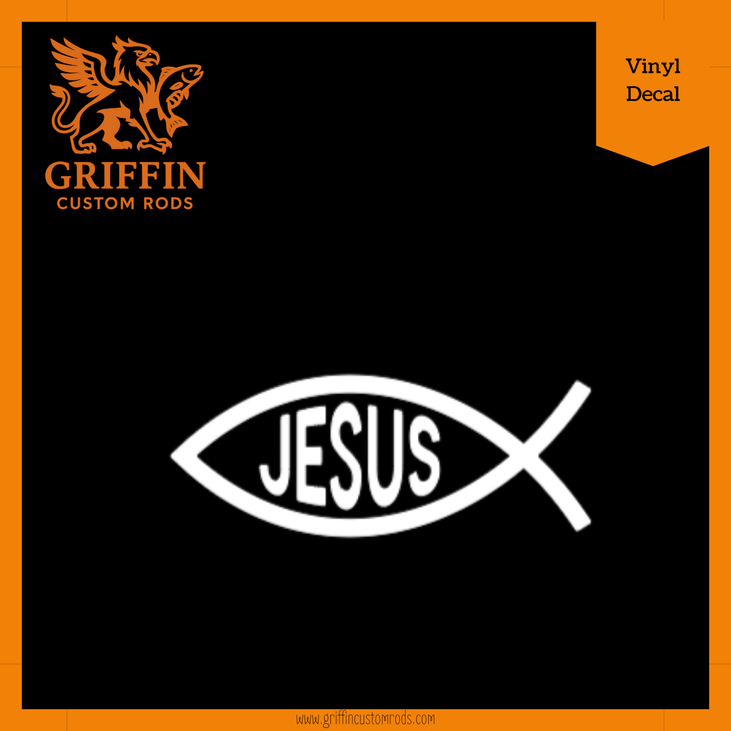 Jesus Fish - Jesus Vinyl Decal – Griffin Custom Rods