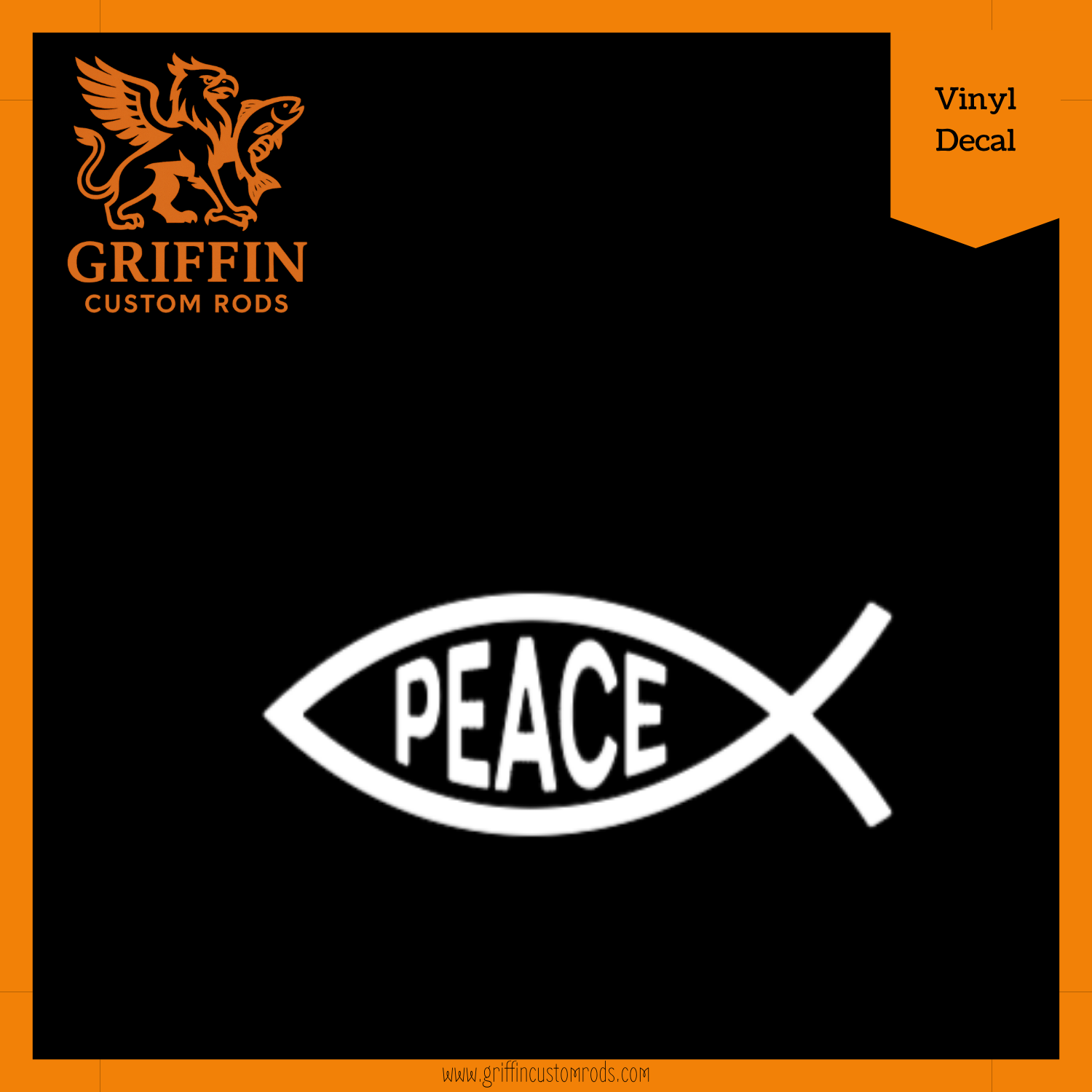 Jesus Fish - Peace Vinyl Decal – Griffin Custom Rods