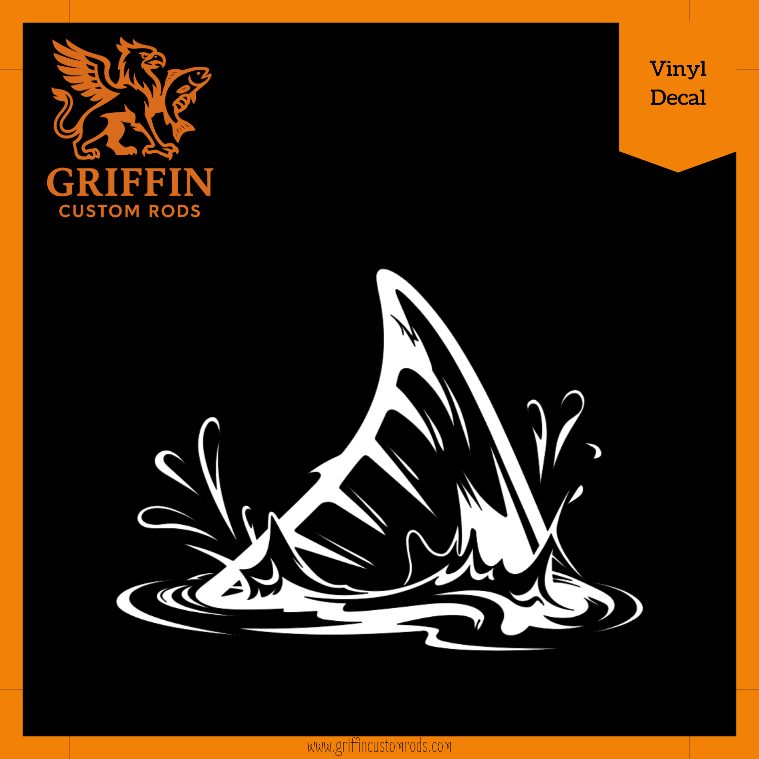 Red Drum Tail Splash Vinyl Decal – Griffin Custom Rods