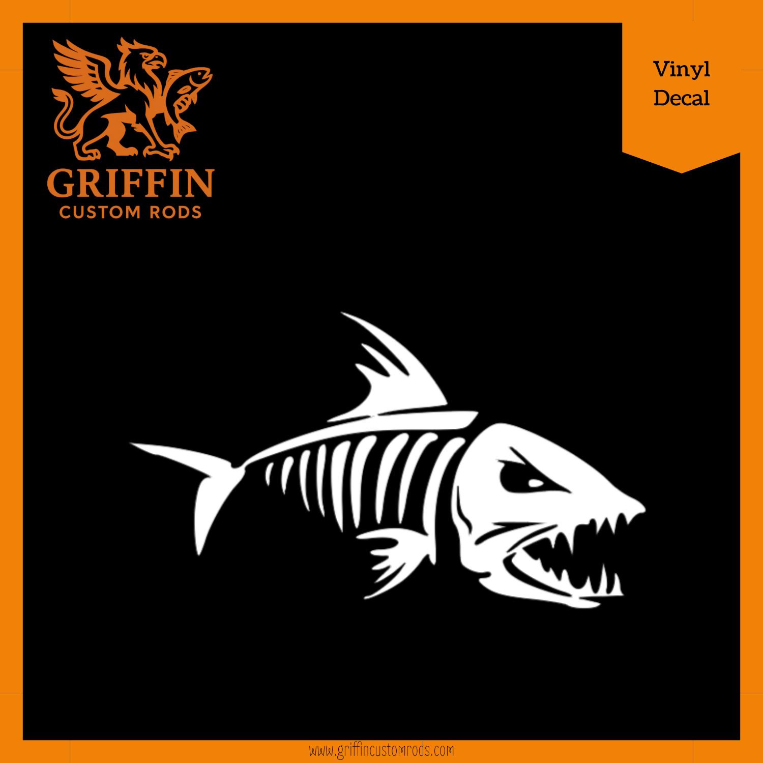Skeleton Fish Vinyl Decal – Griffin Custom Rods